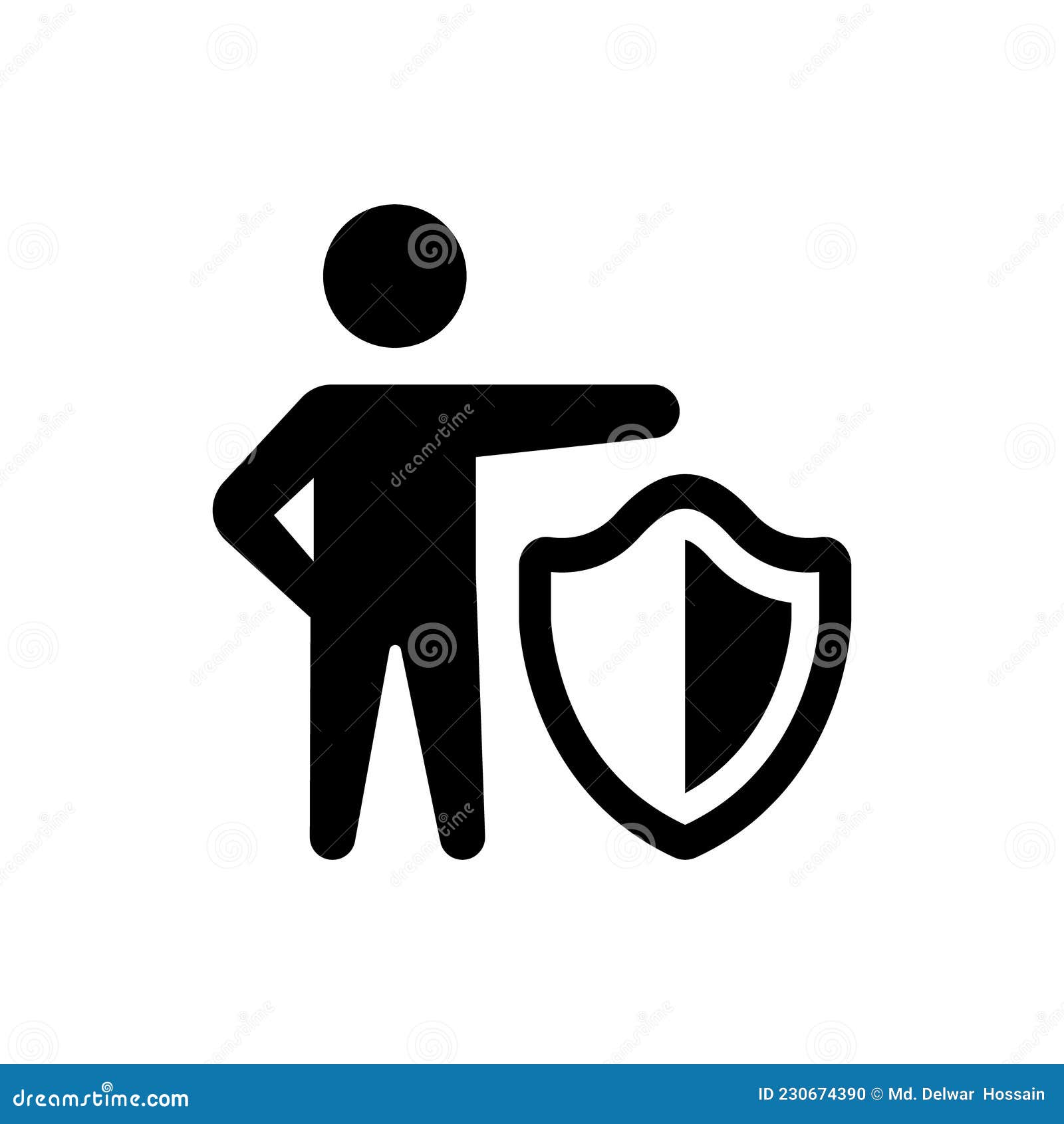 Employee protection icon stock vector. Illustration of life - 230674390