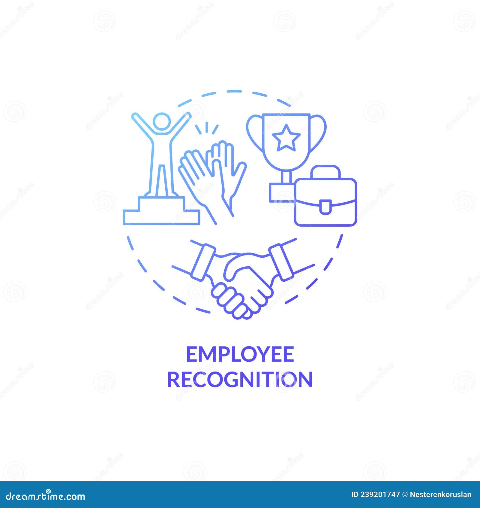Employee Recognition Blue Gradient Concept Icon Stock Vector ...