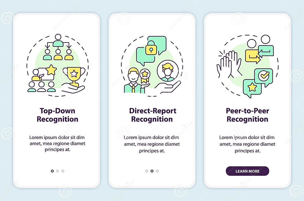 Employee Recognition Forms Onboarding Mobile App Screen Stock Vector ...