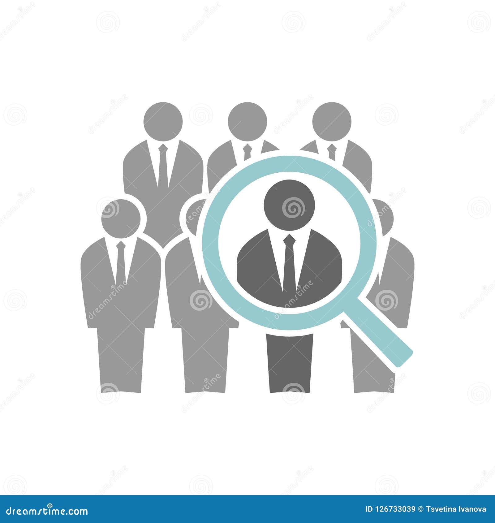 Employee Recruiting Concept Illustration. Group of Businessmen and a ... Employee Recruiting Concept Illustration. Group of Businessmen and a ...