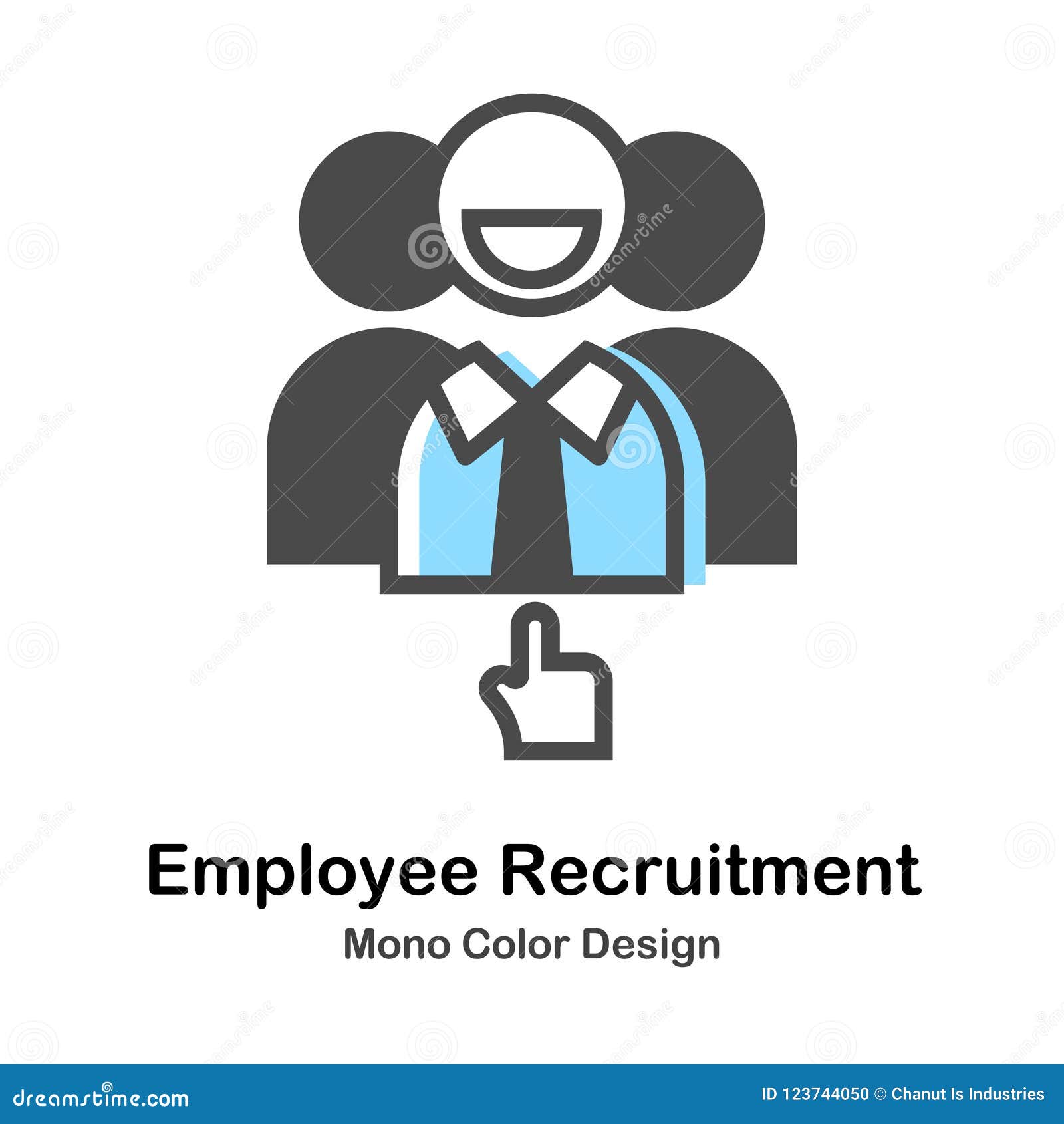 Employee Recruitment Mono Color Illustration Stock Vector ...