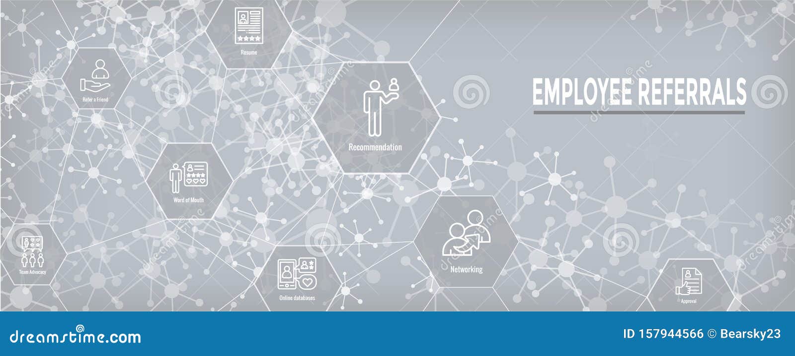 Employee Referrals Icon Set & Web Header Banner Stock Vector ...