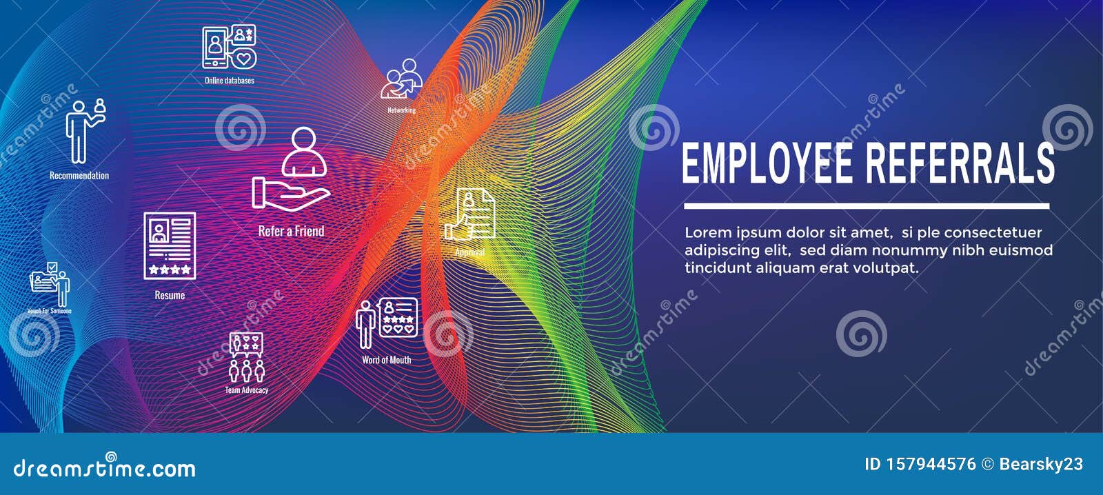 Employee Referrals Icon Set & Web Header Banner Stock Vector ...
