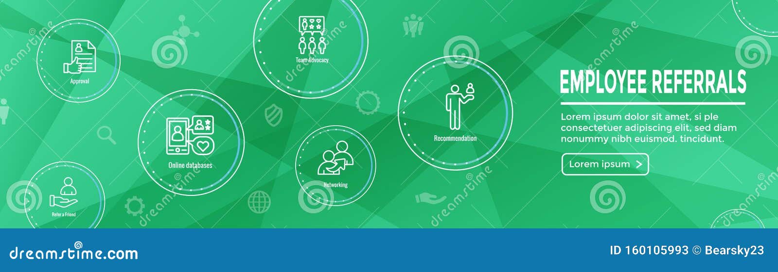Employee Referrals Icon Set & Web Header Banner Stock Vector ...