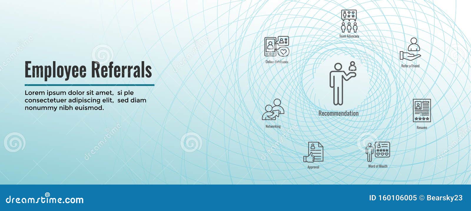 Employee Referrals Icon Set & Web Header Banner Stock Vector ...