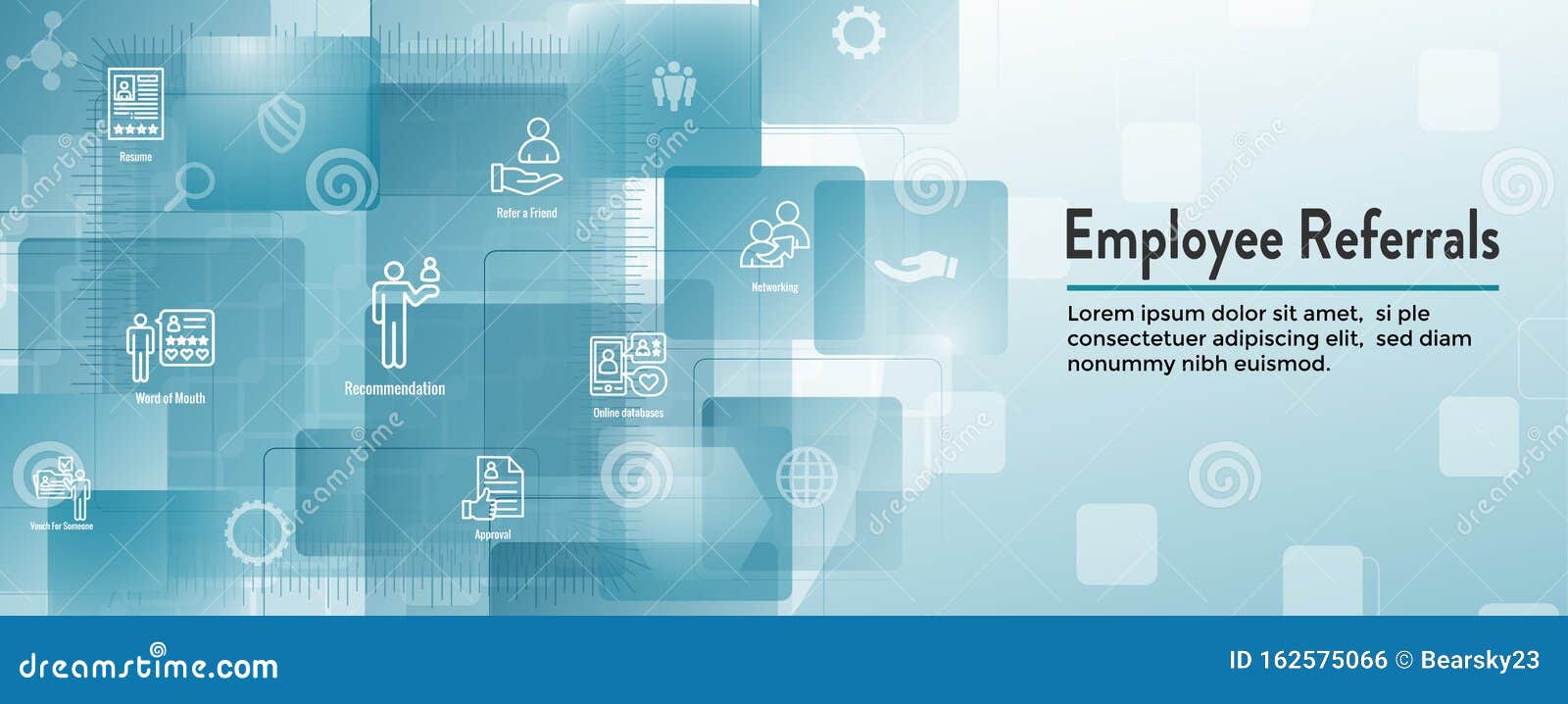 Employee Referrals Icon Set & Web Header Banner Stock Vector ...