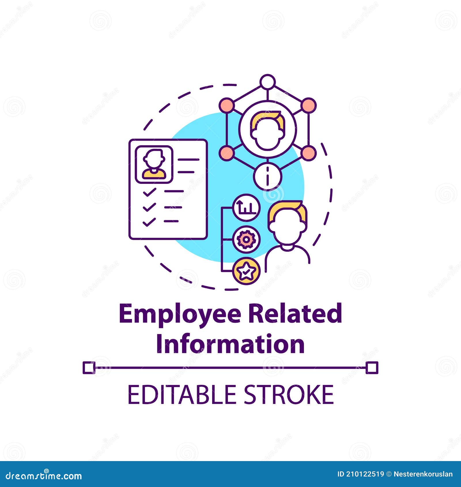 Employee Related Information Concept Icon Stock Vector - Illustration ...