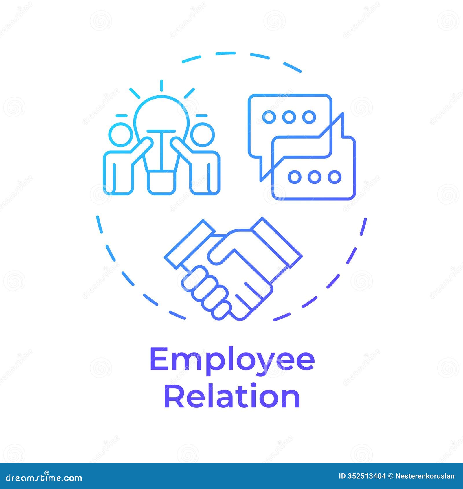 Employee Relation Blue Gradient Concept Icon Stock Illustration ...