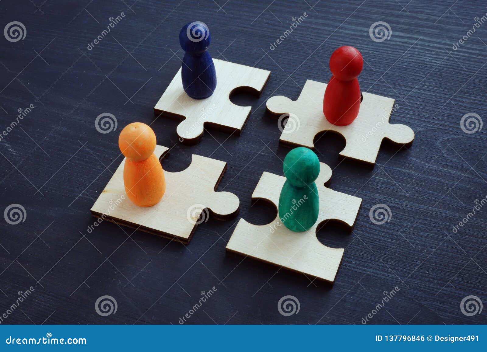Employee Relations and Teamwork. Pieces of Puzzles Stock Photo - Image ...
