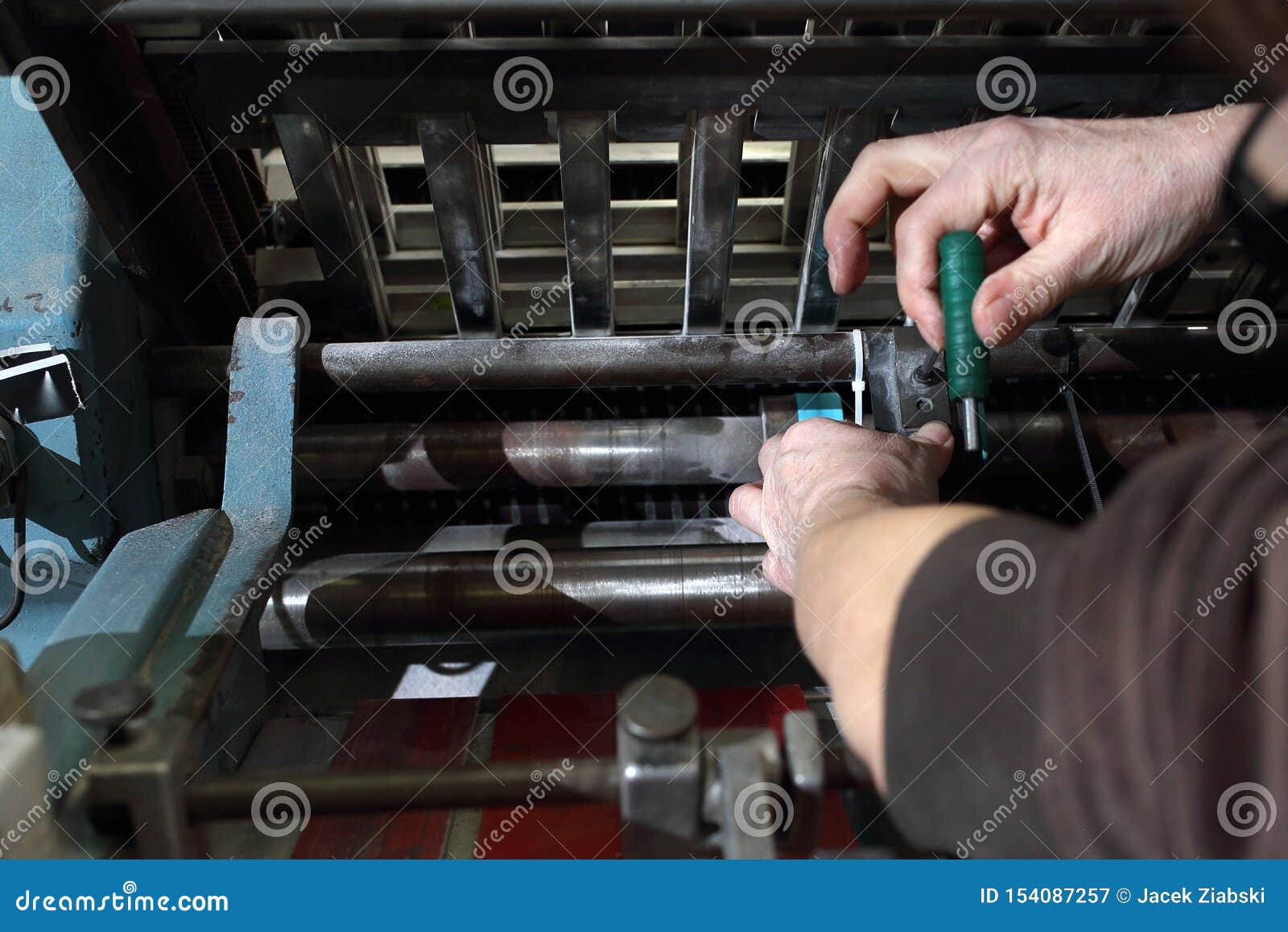 Machine Service, Maintenance of the Printing Machine Stock Image ...