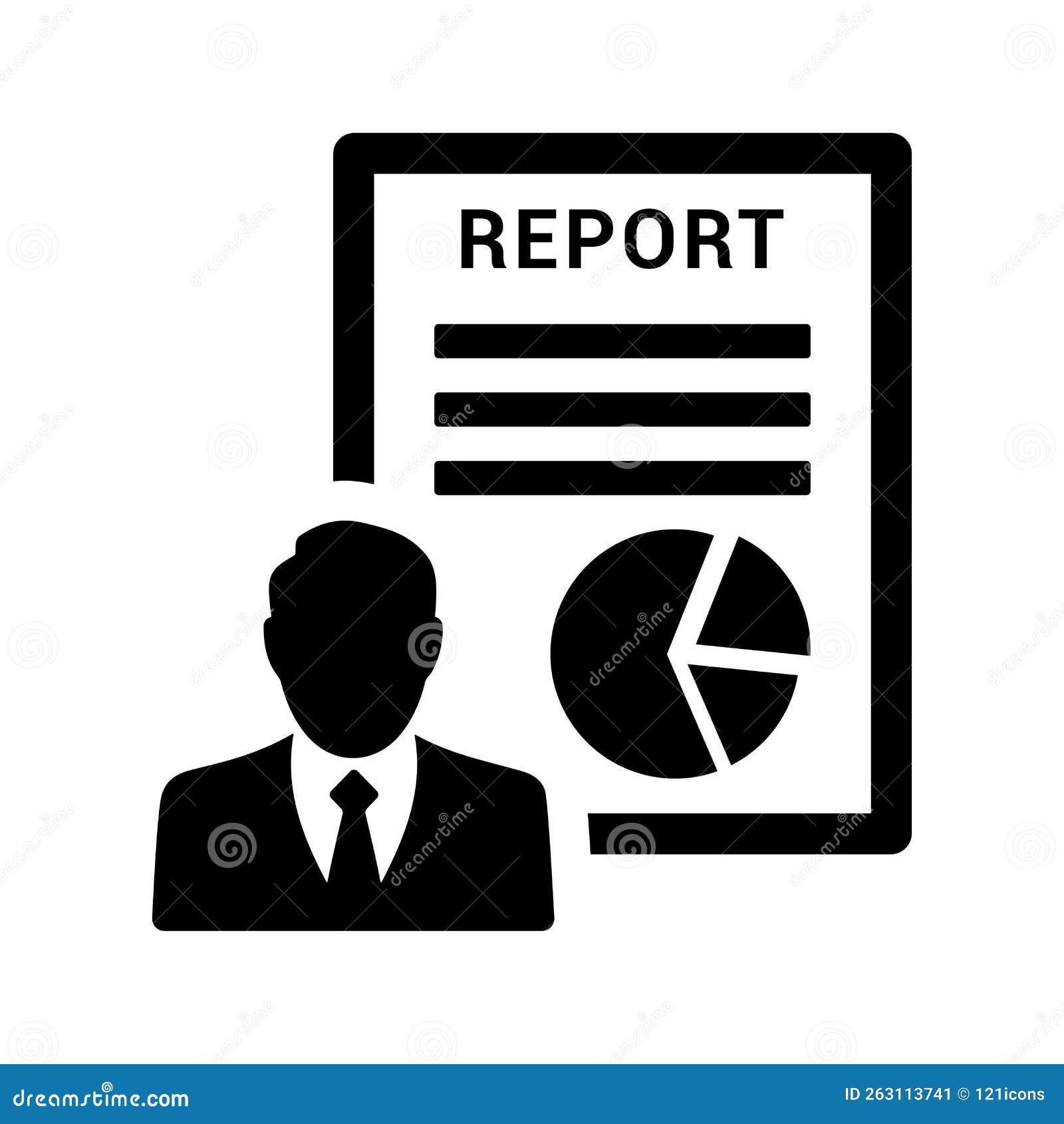 Employee Report Icon. Black Vector Design Stock Illustration ...