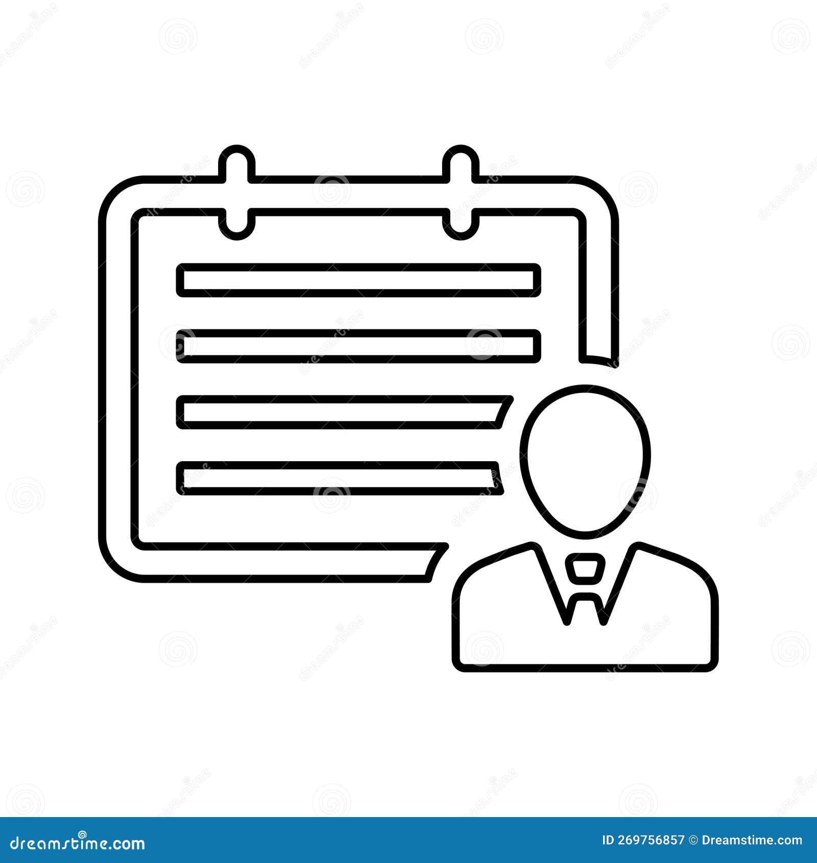 Employee Report Icon. Outline Symbol Stock Illustration - Illustration ...
