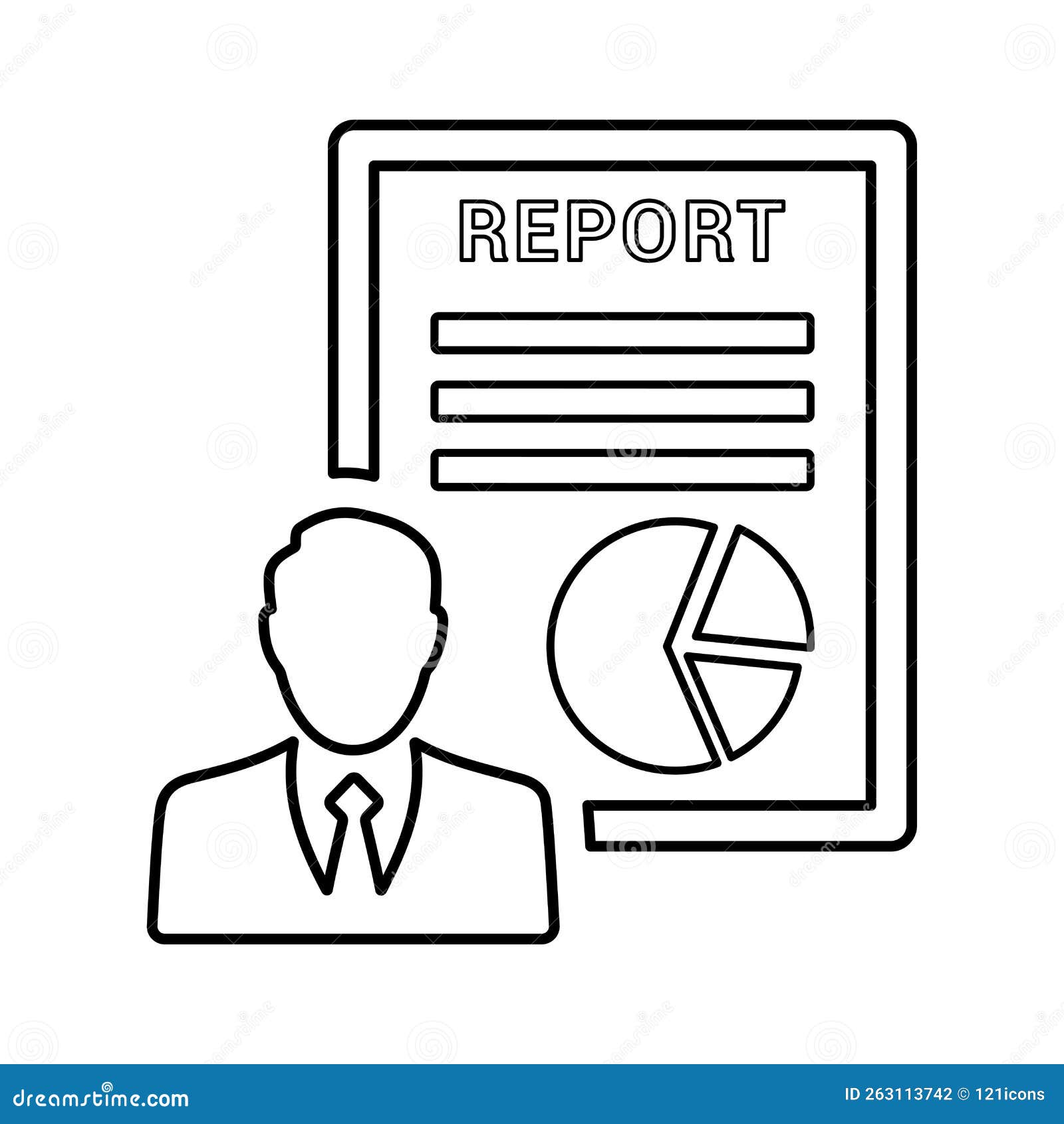 Employee Report Outline Icon. Line Art Vector Stock Vector ...