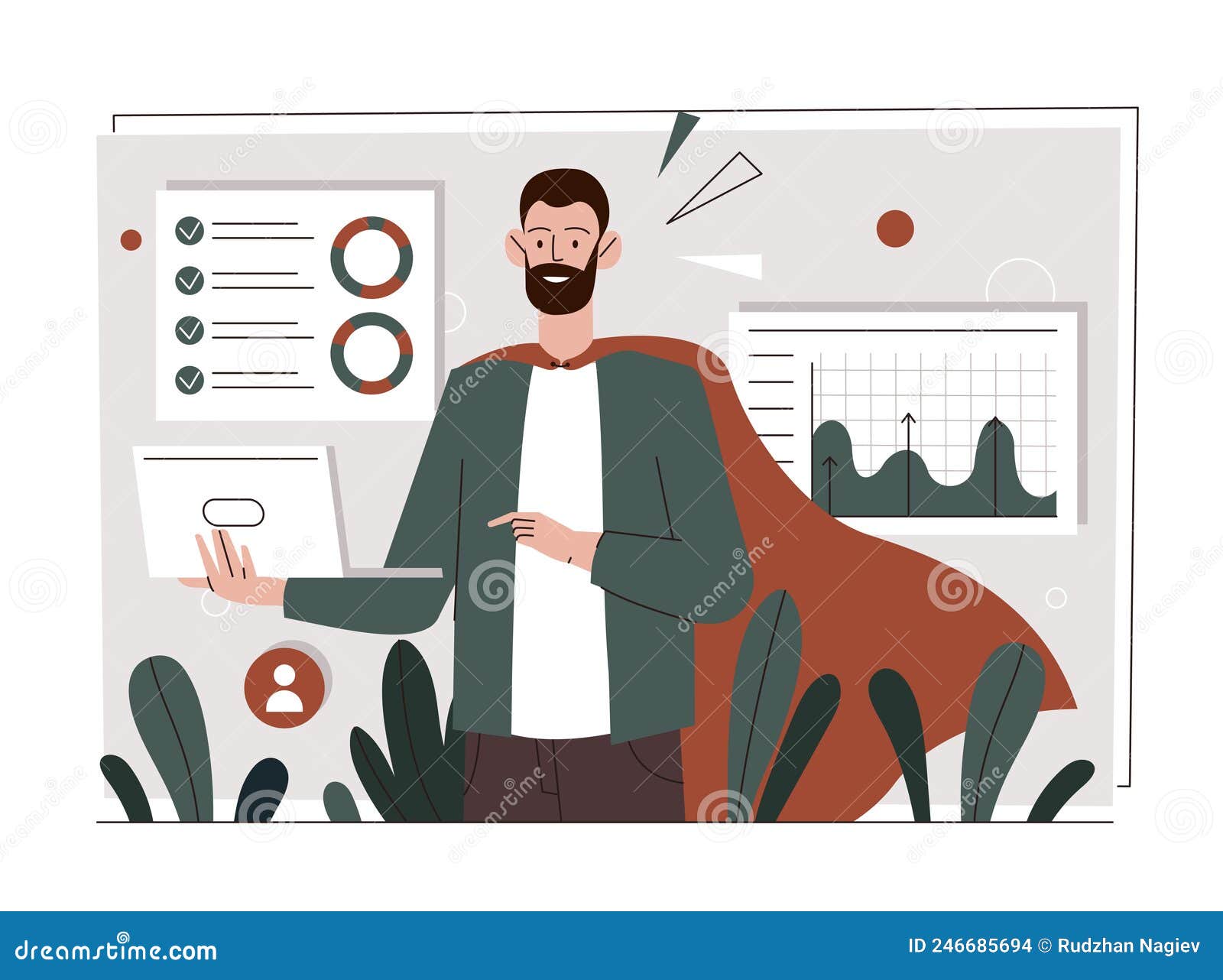 Employee With Responsibility Vector Illustration | CartoonDealer.com ...