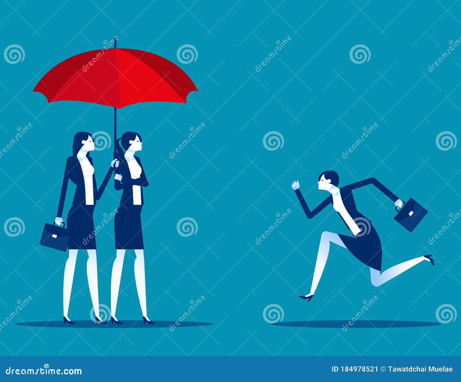 Employee Runs into Umbrellar Seeking Protection Stock Vector ...