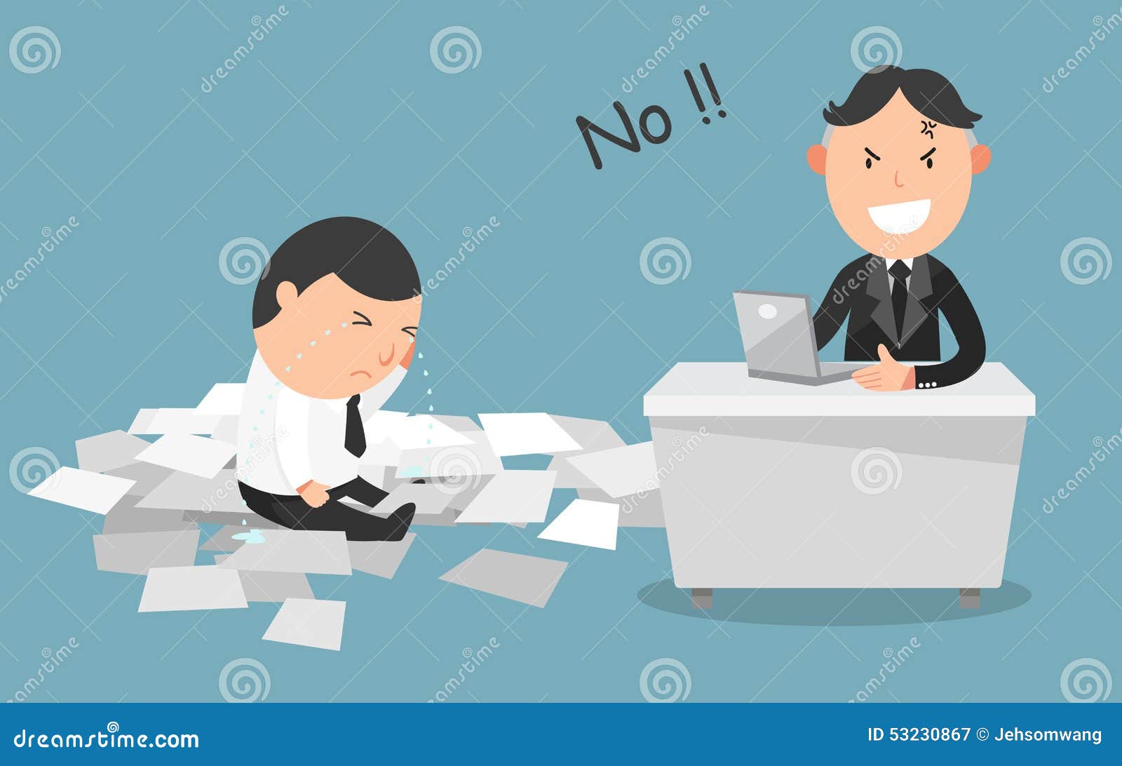 The Employees Work Got Rejected By His Boss Cartoon Vector ...