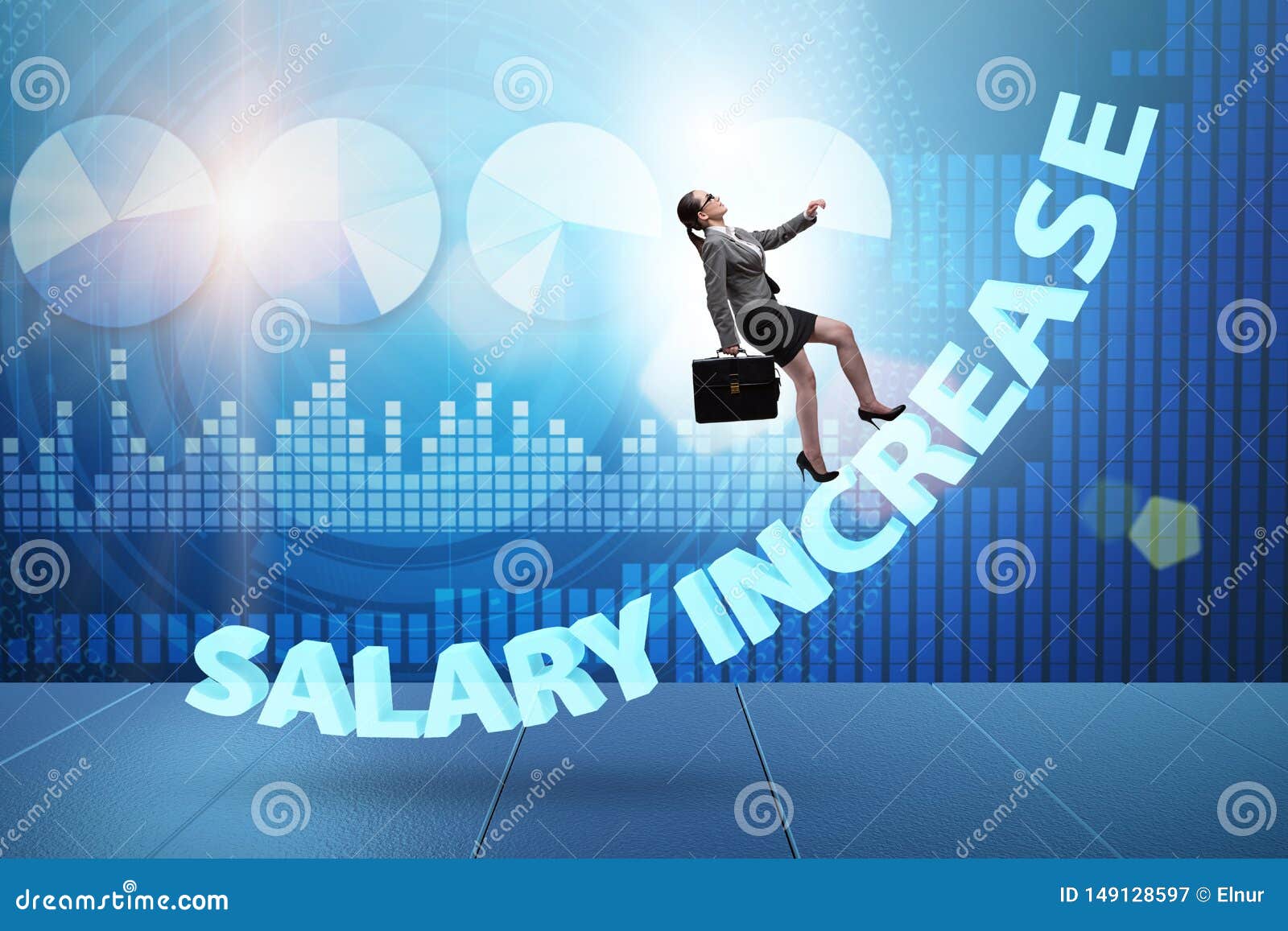 The Employee in Salary Increase Concept Stock Image - Image of ...