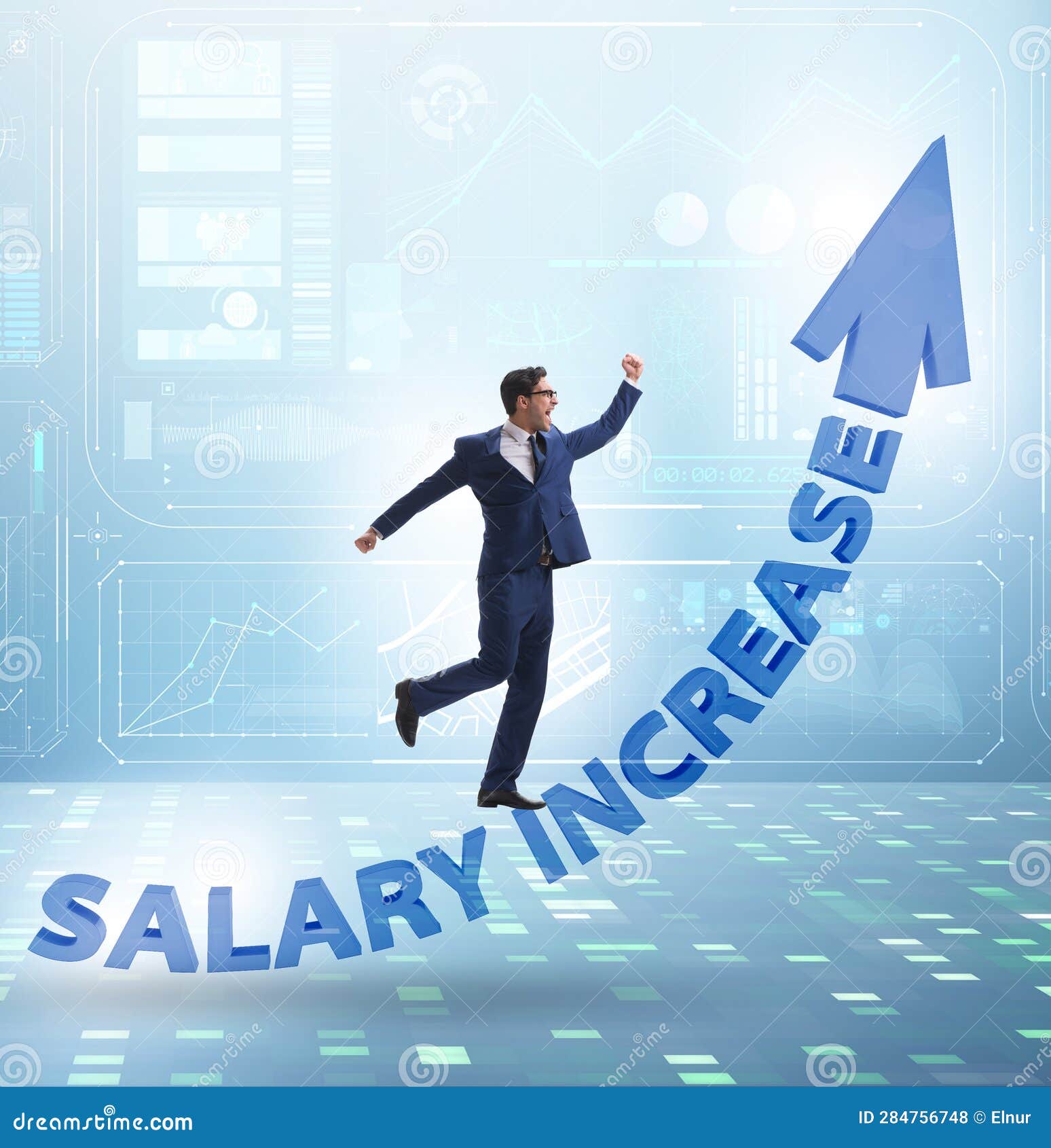 Employee in Salary Increase Concept Stock Photo - Image of growing ...