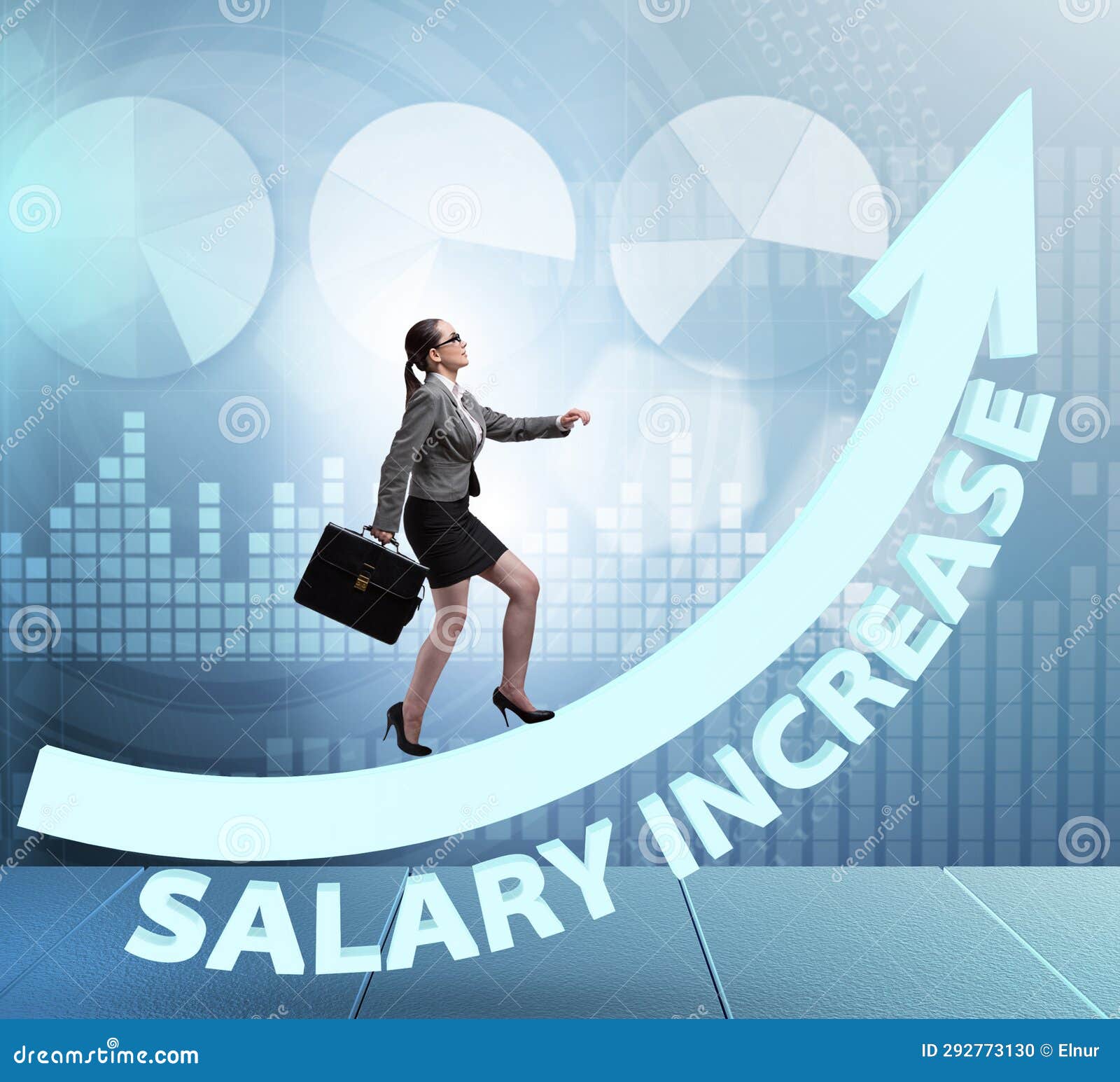 Employee in Salary Increase Concept Stock Illustration - Illustration ...