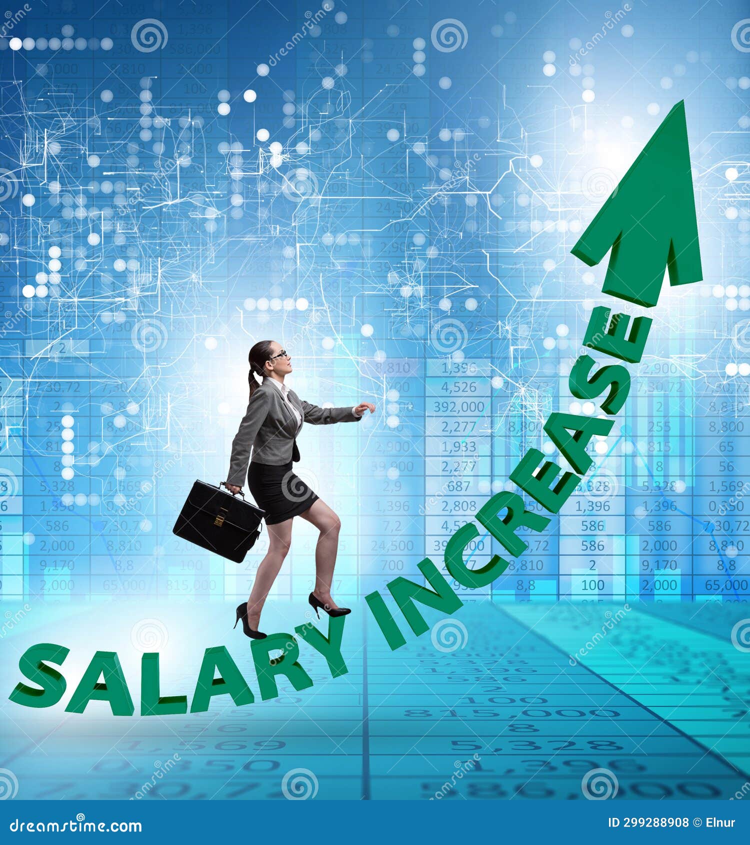 Employee in Salary Increase Concept Stock Photo - Image of graph, cash ...