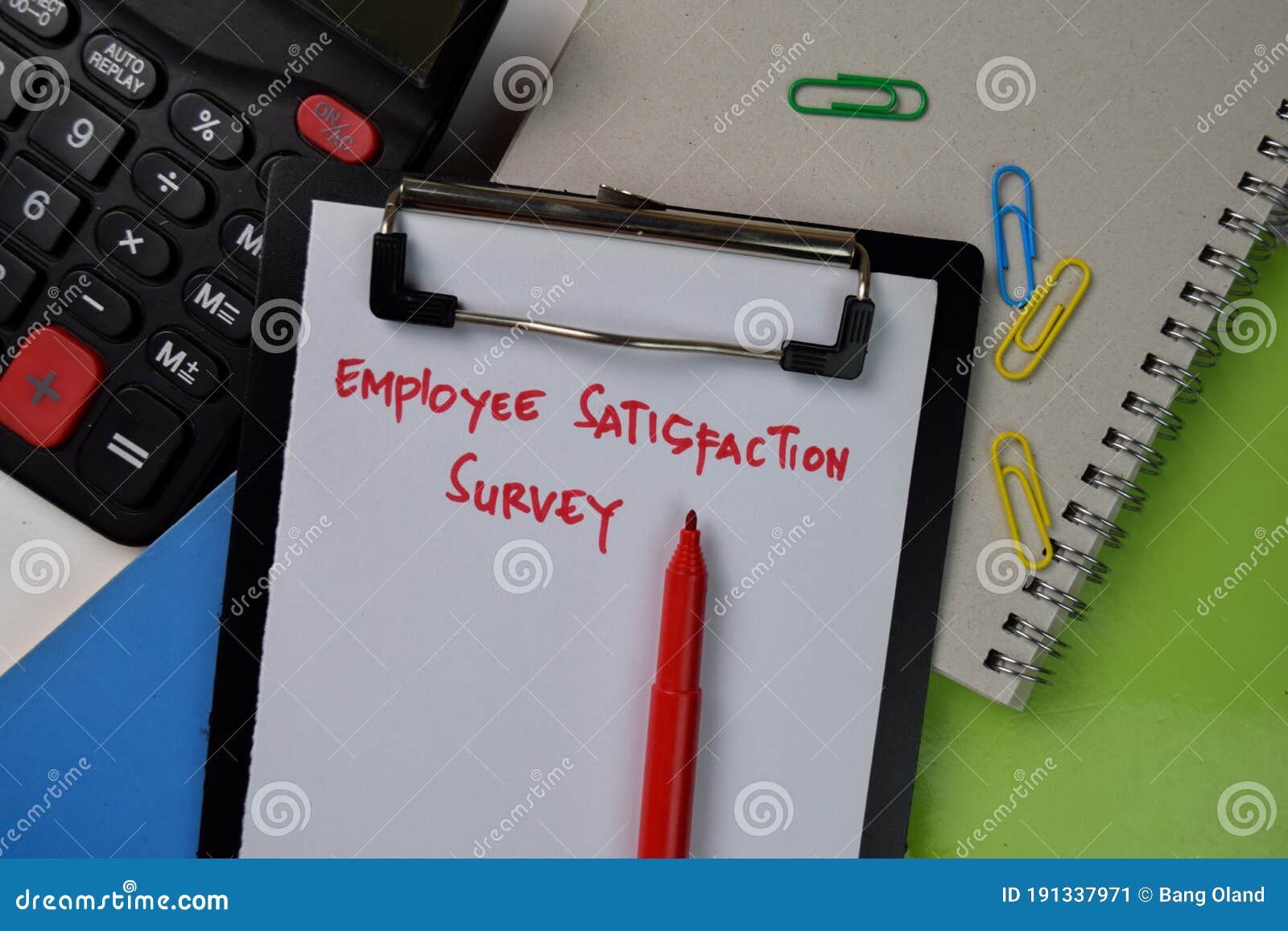 Employee Satisfaction Survey Text on Paperwork Isolated on Office Desk ...