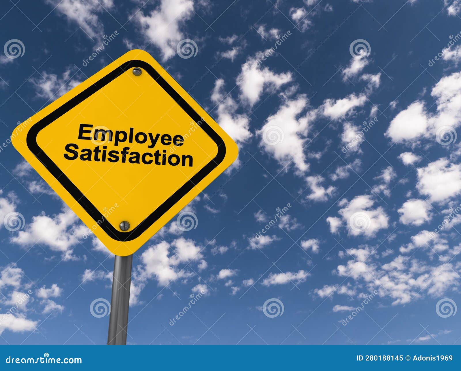 Employee Satisfaction Traffic Sign on Blue Sky Stock Illustration ...