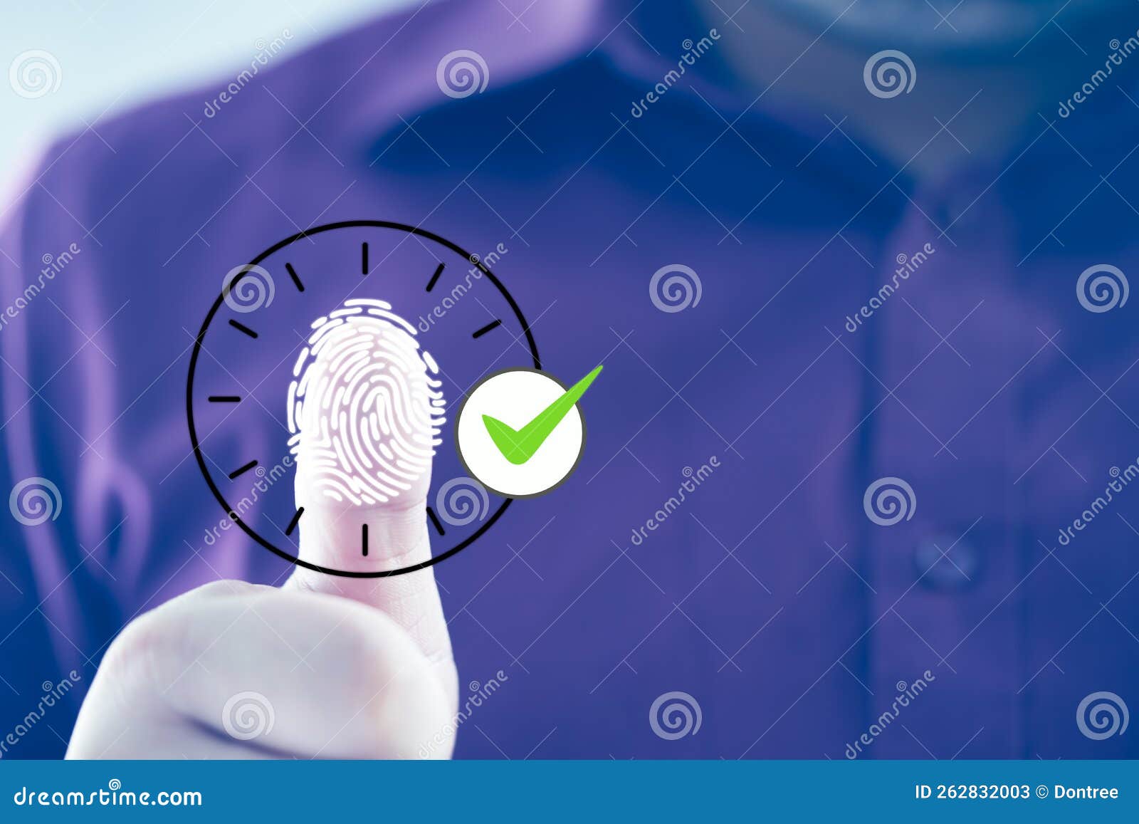 Employee Scanning Fingerprint Record Hours Work Time. Employee ...