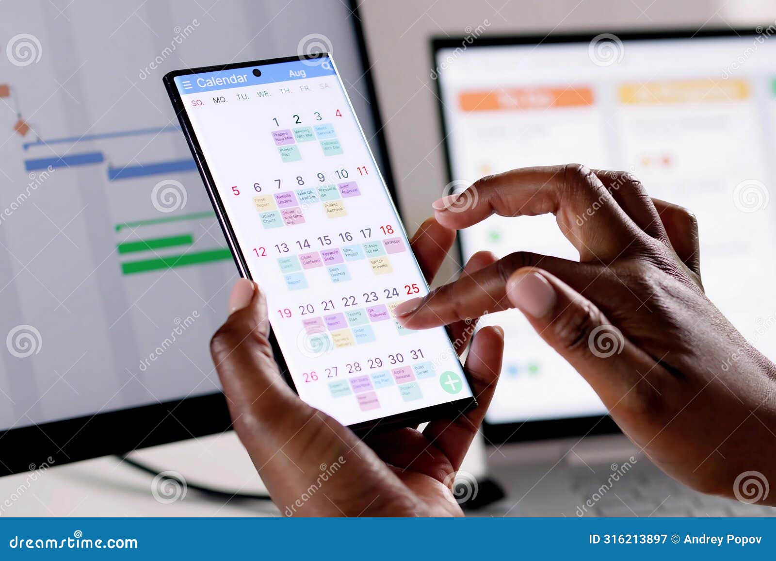 Employee Schedule Gantt Chart Technology Time Stock Image - Image of ...