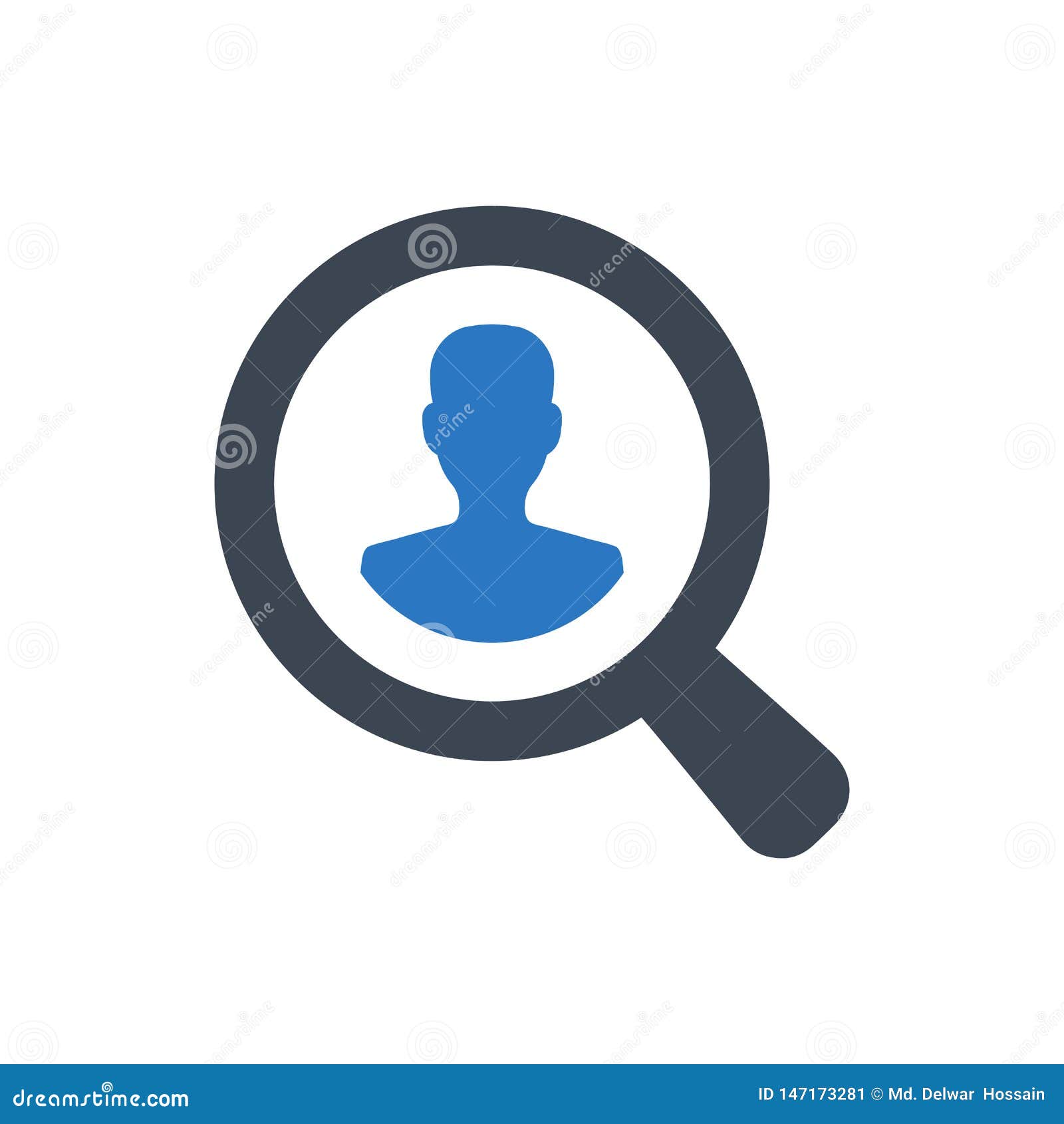 Employee search icon stock vector. Illustration of icon - 147173281