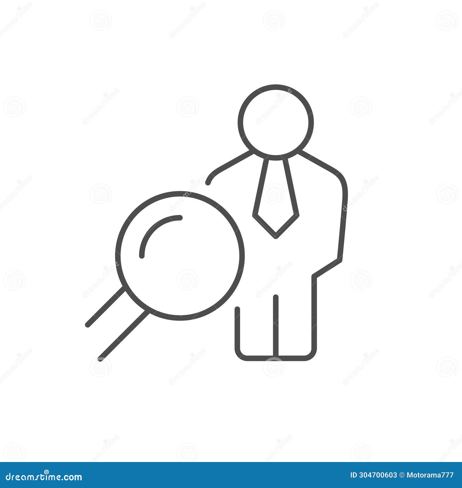 Employee Search Line Outline Icon Stock Illustration - Illustration of ...