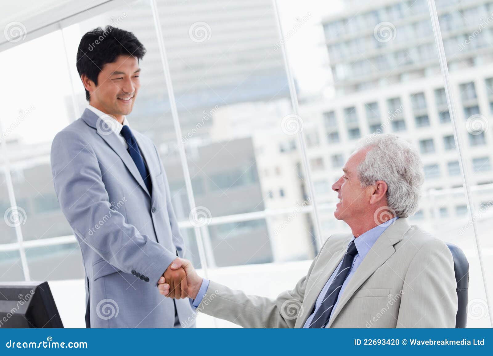 Employee Shaking the Hand of His Manager Stock Photo - Image of company ...
