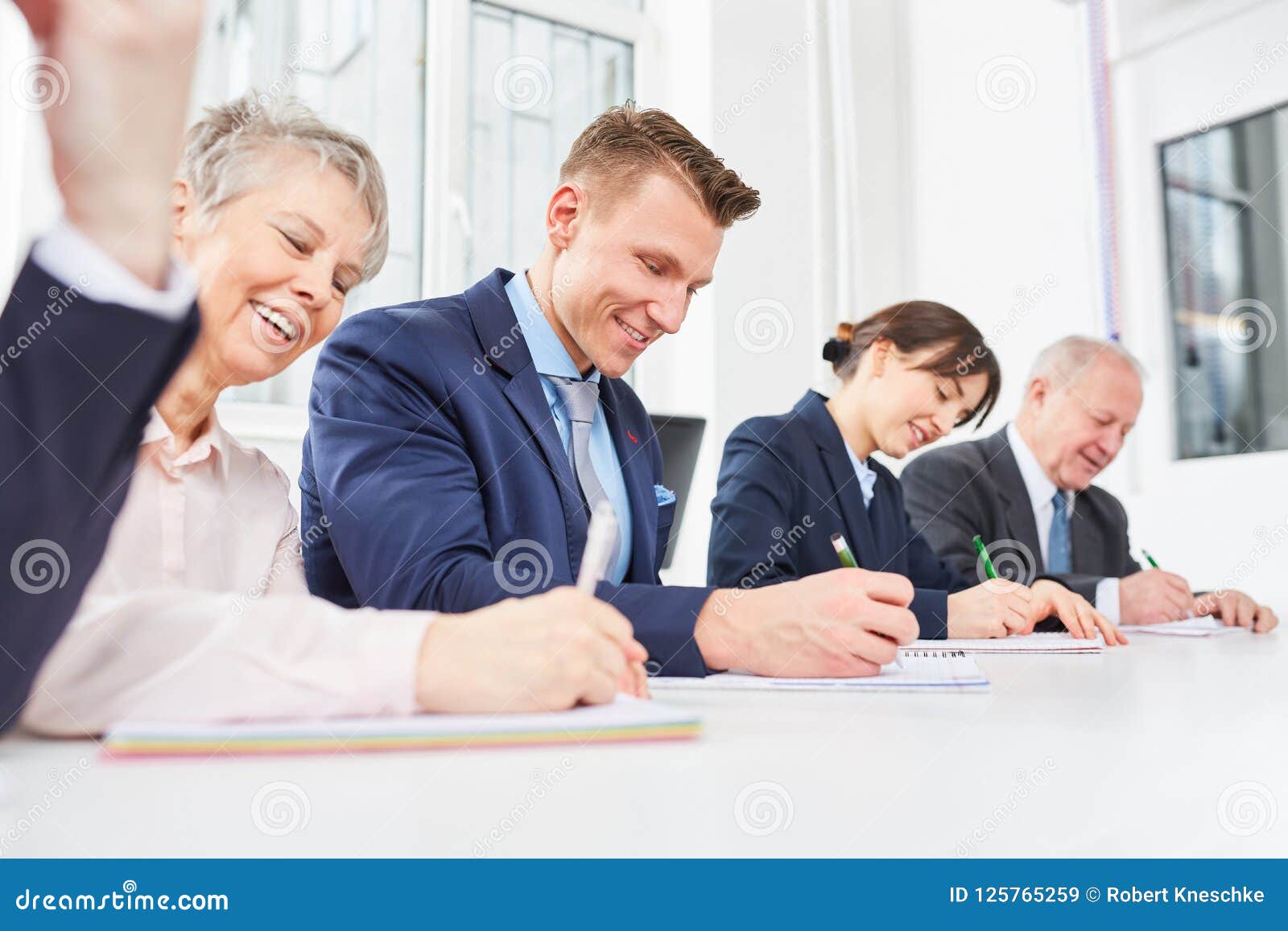 Employee Staff in Training Taking Test Stock Image - Image of group ...
