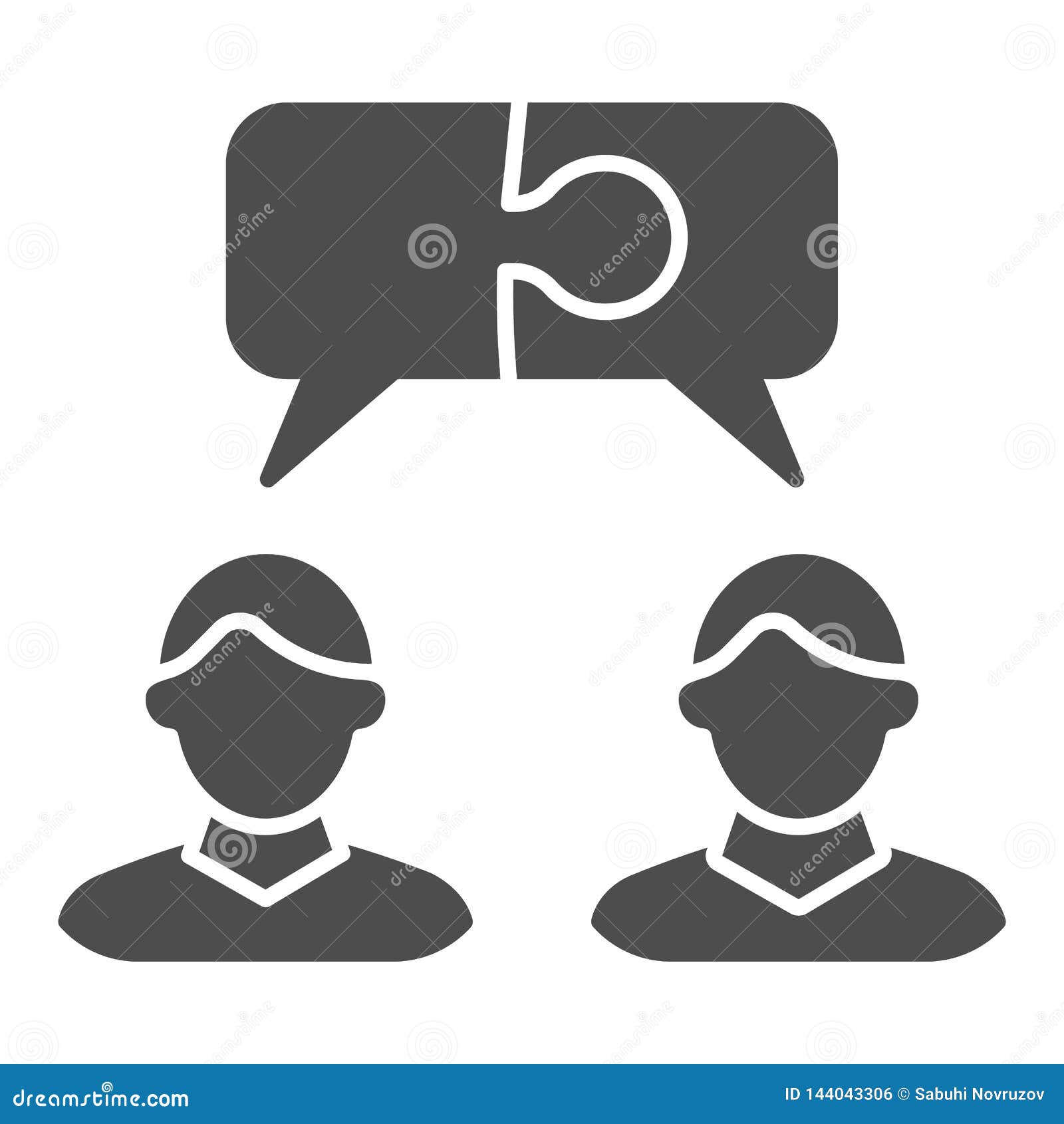 Employee Talk Solid Icon. Team Dialog Vector Illustration Isolated on ...