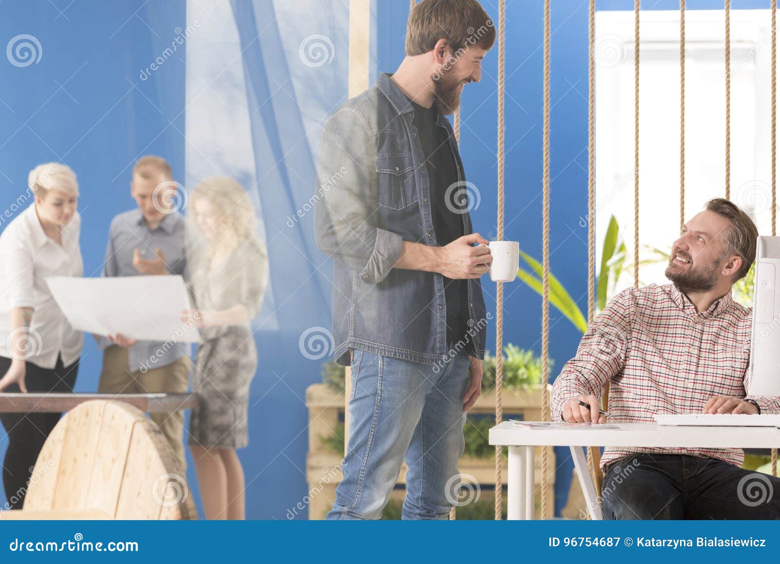 Employee Talking with a Manager Stock Image - Image of colleagues ...