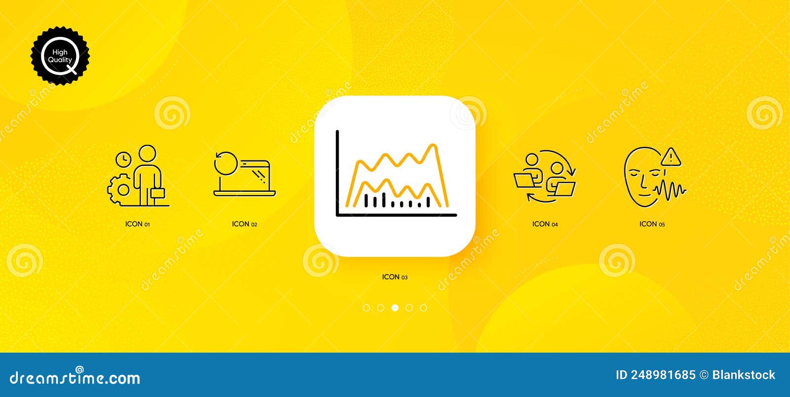 Employee, Teamwork Process and Trade Chart Minimal Line Icons. for Web ...