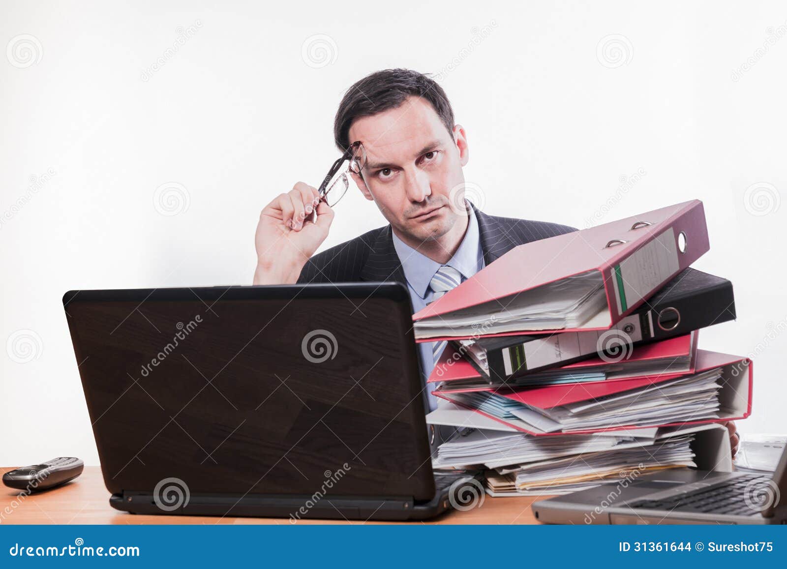 Employee Thinking about Problems at Work Stock Photo - Image of stress ...