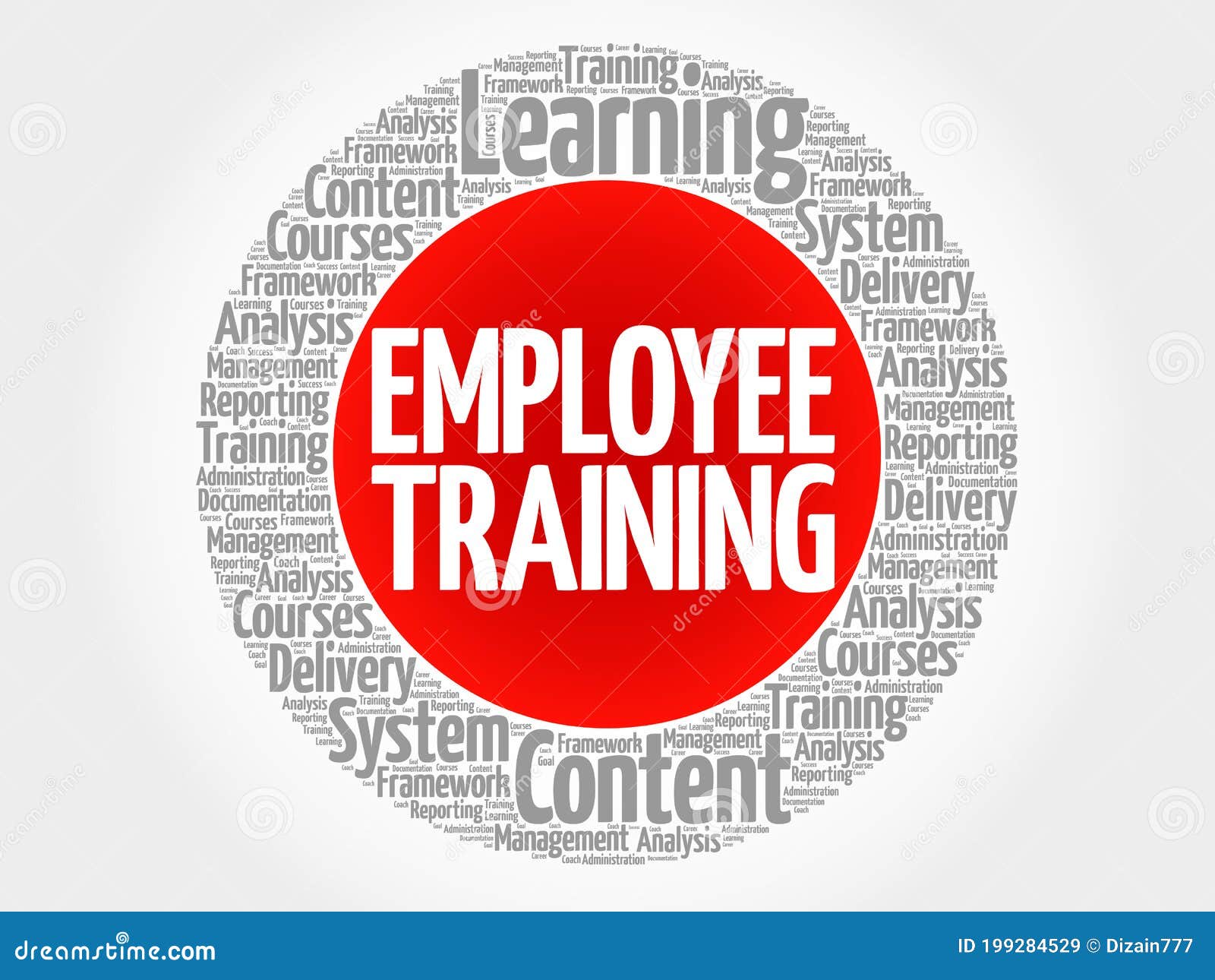 Employee Training Circle Word Cloud Stock Illustration - Illustration ...
