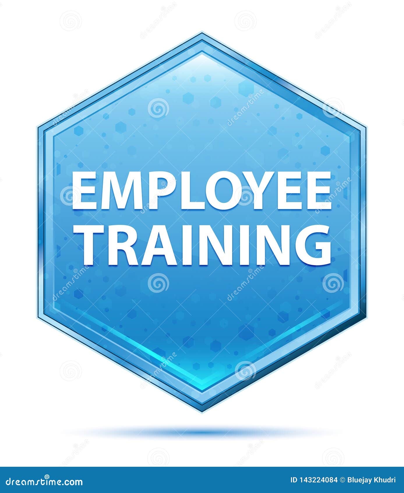 Employee Training Crystal Blue Hexagon Button Stock Illustration ...