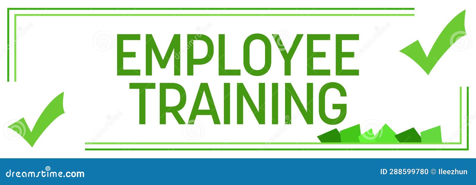 Employee Training Green Borders Tick Marks Corner Horizontal Stock ...