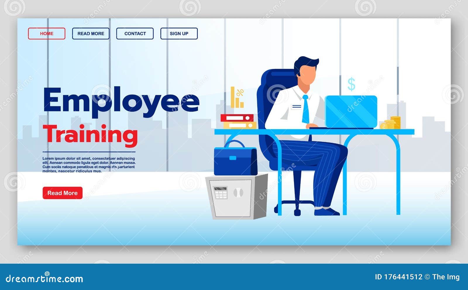 Employee Training Landing Page Vector Template Stock Vector ...