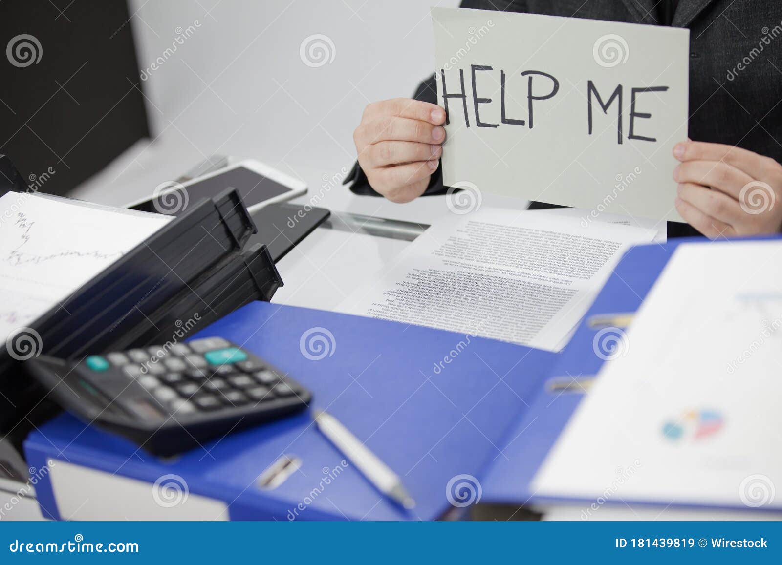 An employee is in trouble stock image. Image of depression - 181439819