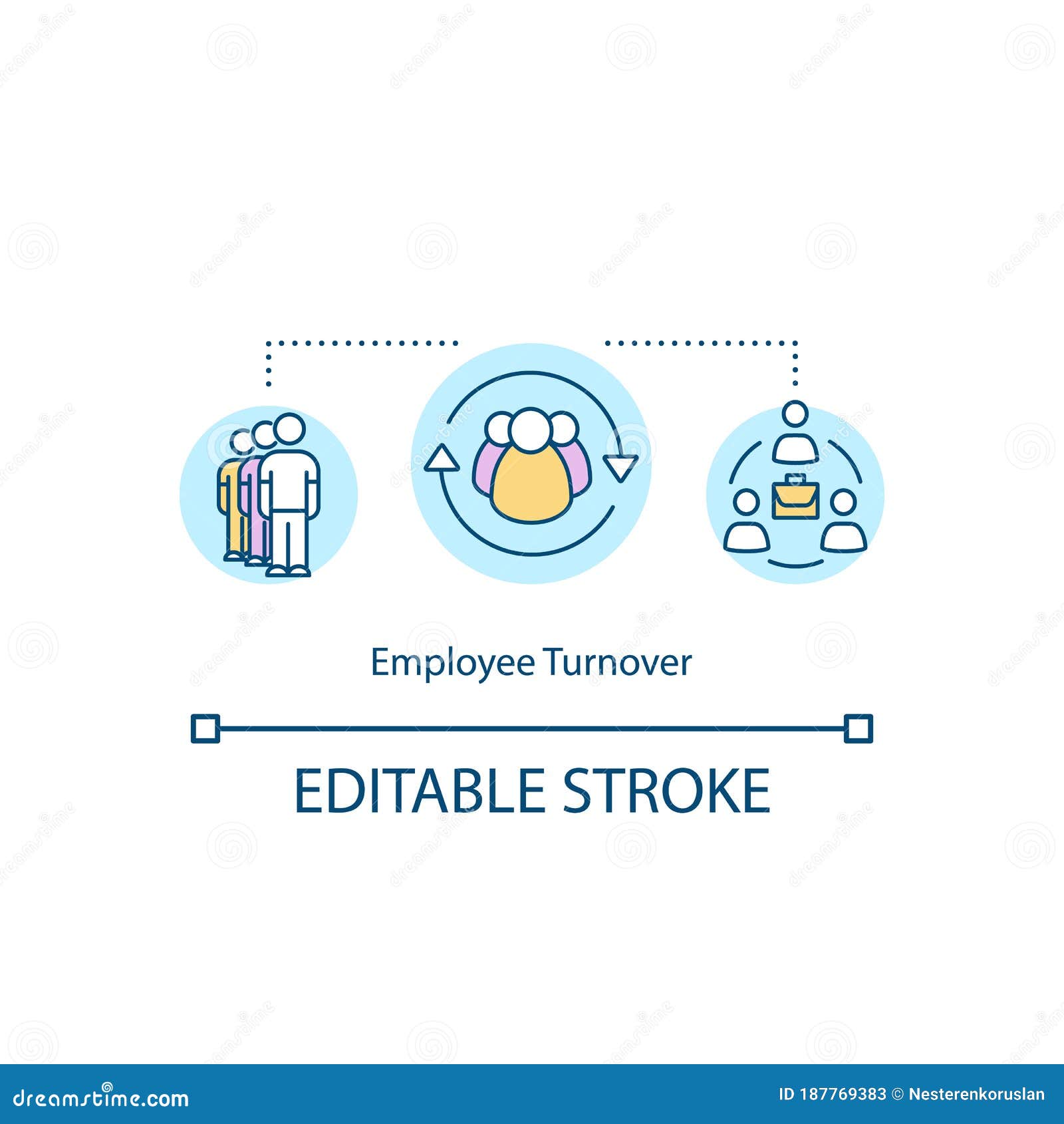 Employee Turnover Concept Icon Stock Vector - Illustration of contour ...