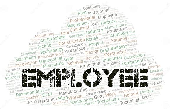 Employee Typography Word Cloud Create with the Text only Stock ...