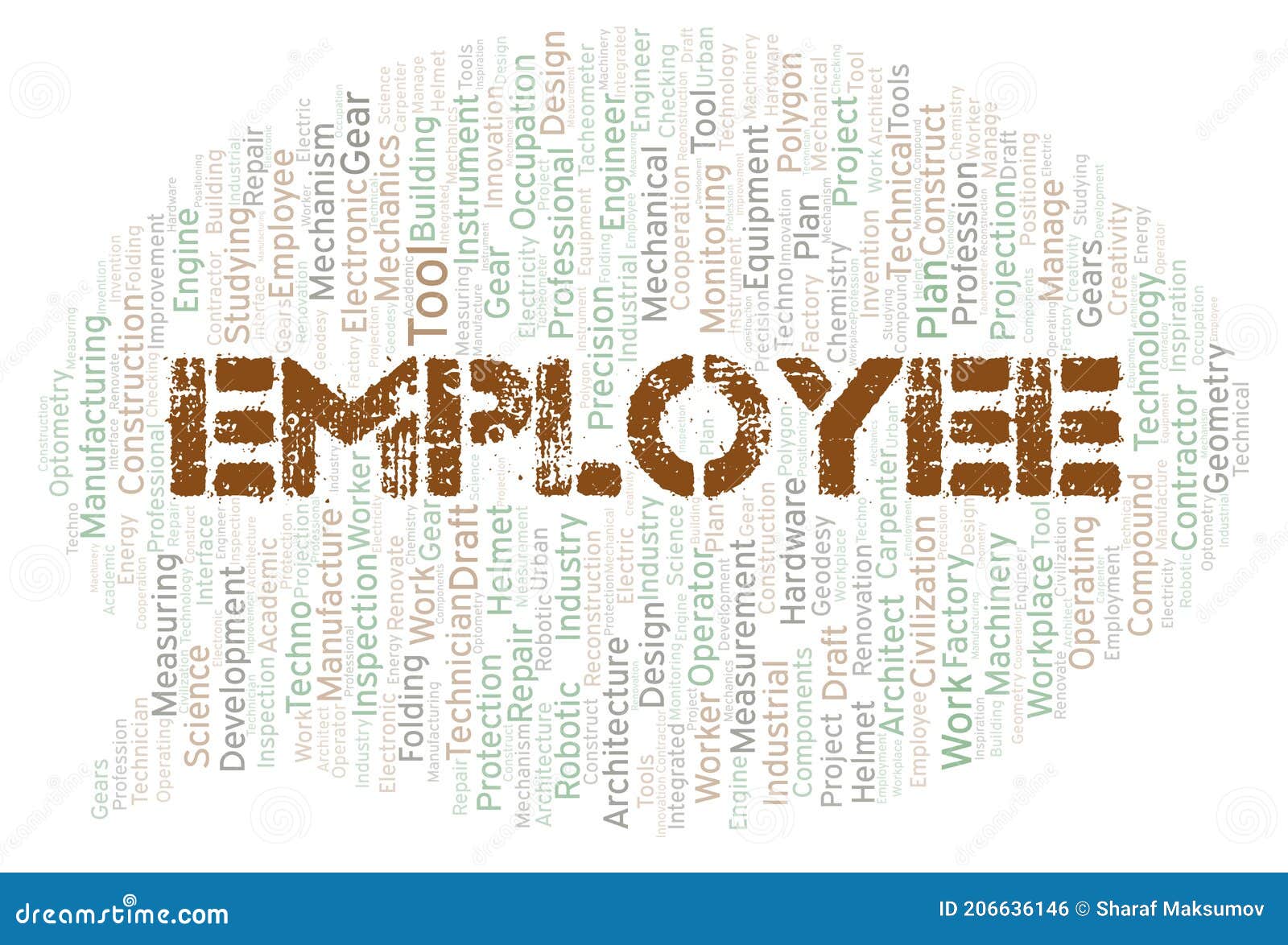 Employee Typography Word Cloud Create with the Text only Stock ...