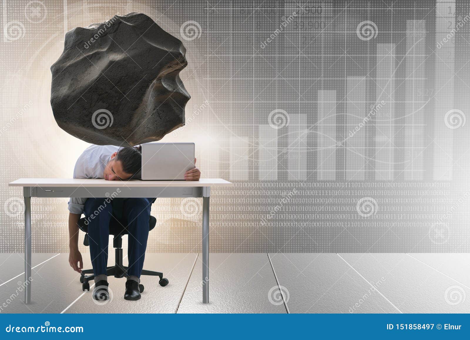 Employee Under the Burden of Work Stock Image - Image of frustration ...