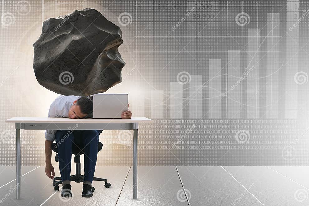 Employee Under the Burden of Work Stock Image - Image of frustration ...