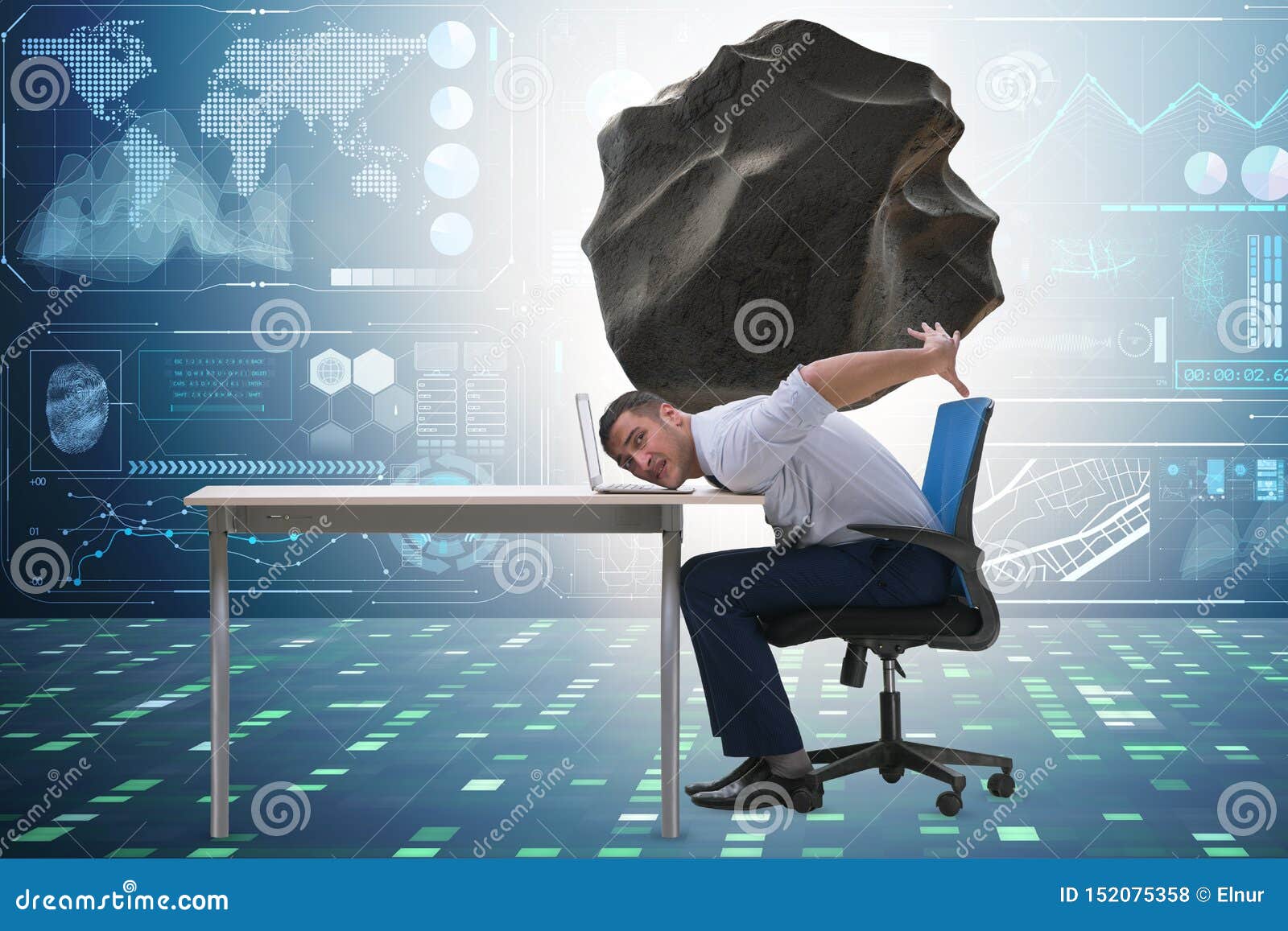 Employee Under the Burden of Work Stock Photo - Image of desperate ...