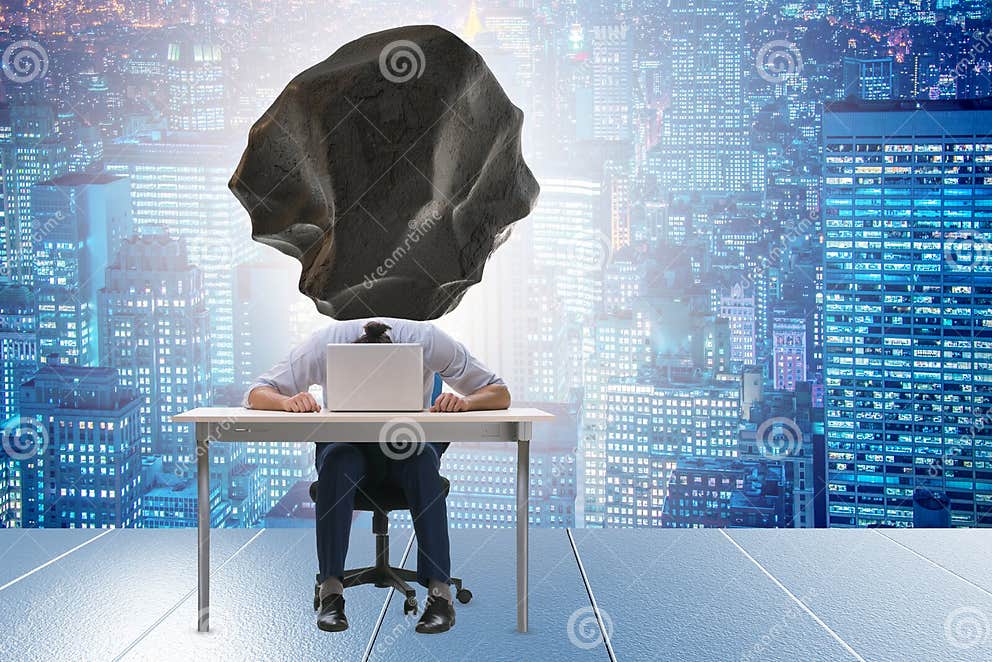 Employee Under the Burden of Work Stock Image - Image of office ...