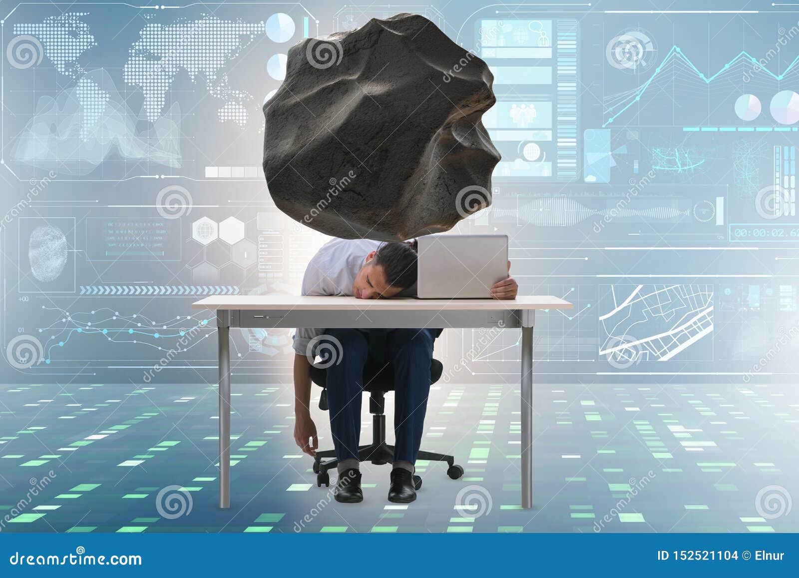 Employee Under the Burden of Work Stock Photo - Image of deadline ...