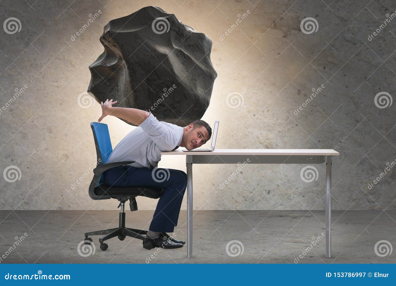 Employee Under the Burden of Work Stock Image - Image of overworked ...